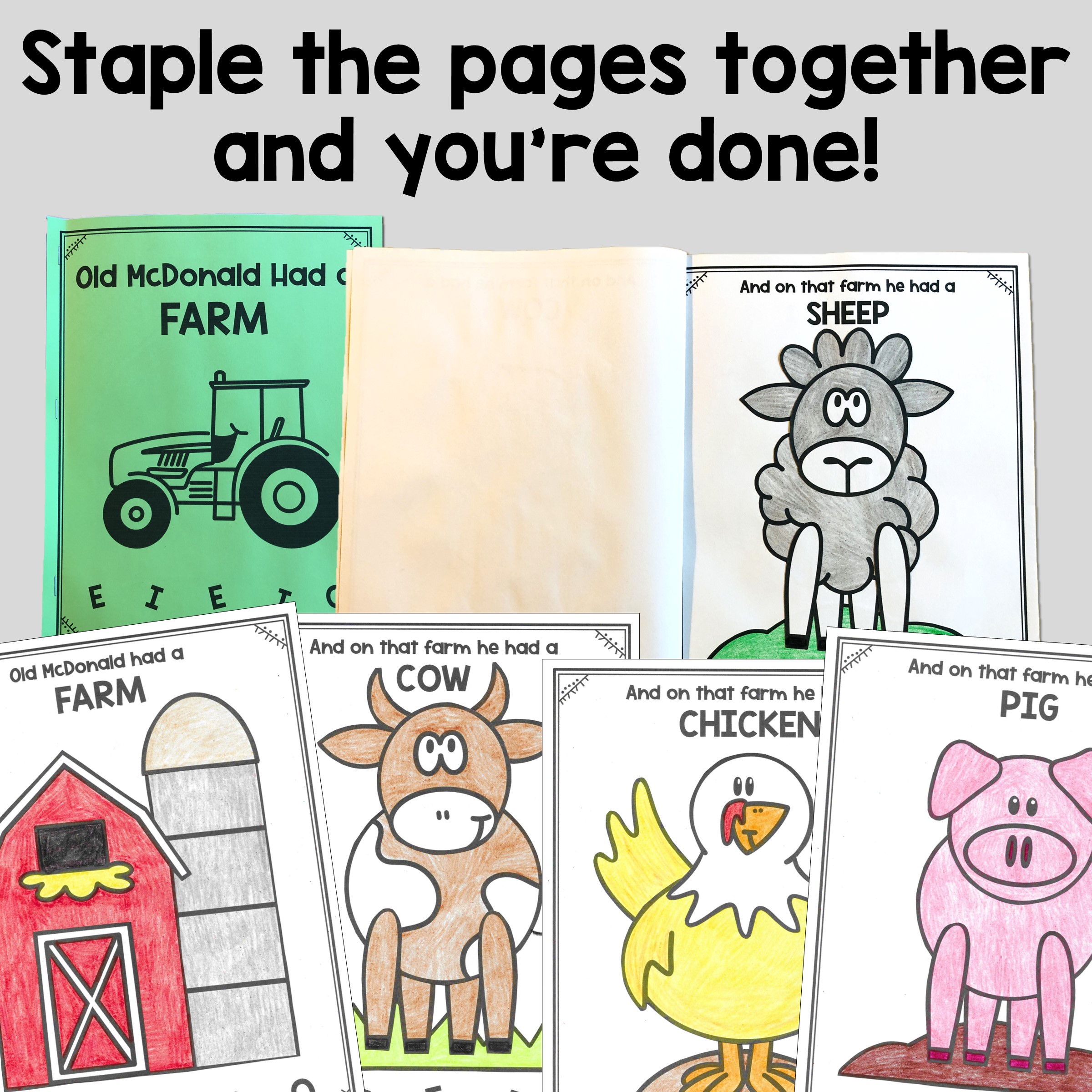 Old McDonald Had a Farm Craft Sing Along Book | Made By Teachers