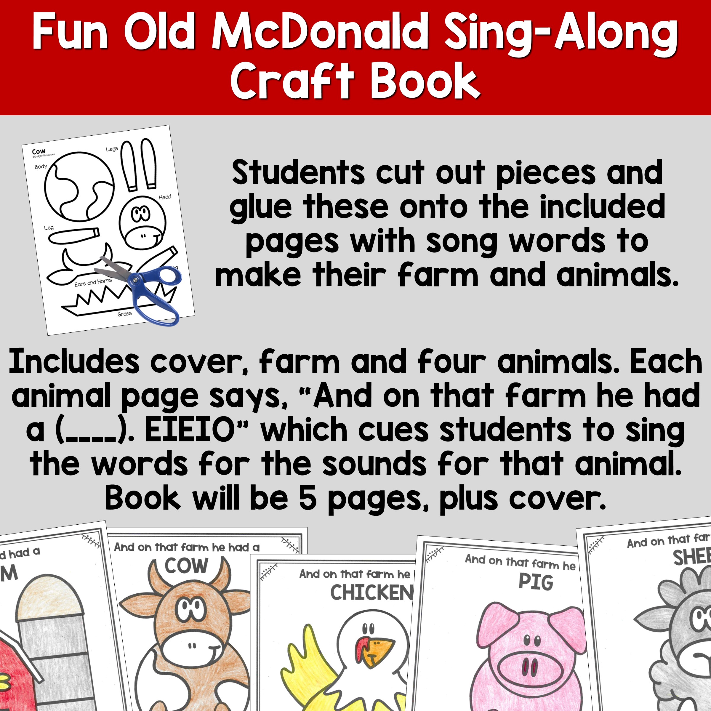 Old McDonald Had a Farm Craft Sing Along Book | Made By Teachers