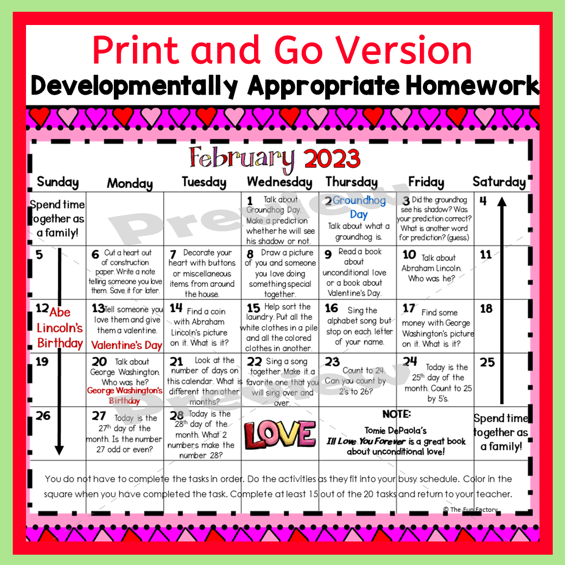 FREE EDITABLE Homework Calendar | PreK and Kindergarten Homework ...