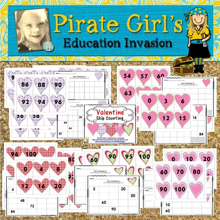 Valentine Skip Counting (2s, 3s, 4s, 5s, 10s) | Made By Teachers