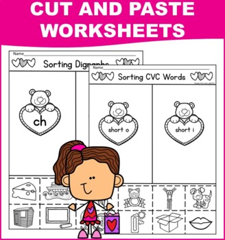Valentines Day Phonics Worksheets February Kindergarten First Grade ...