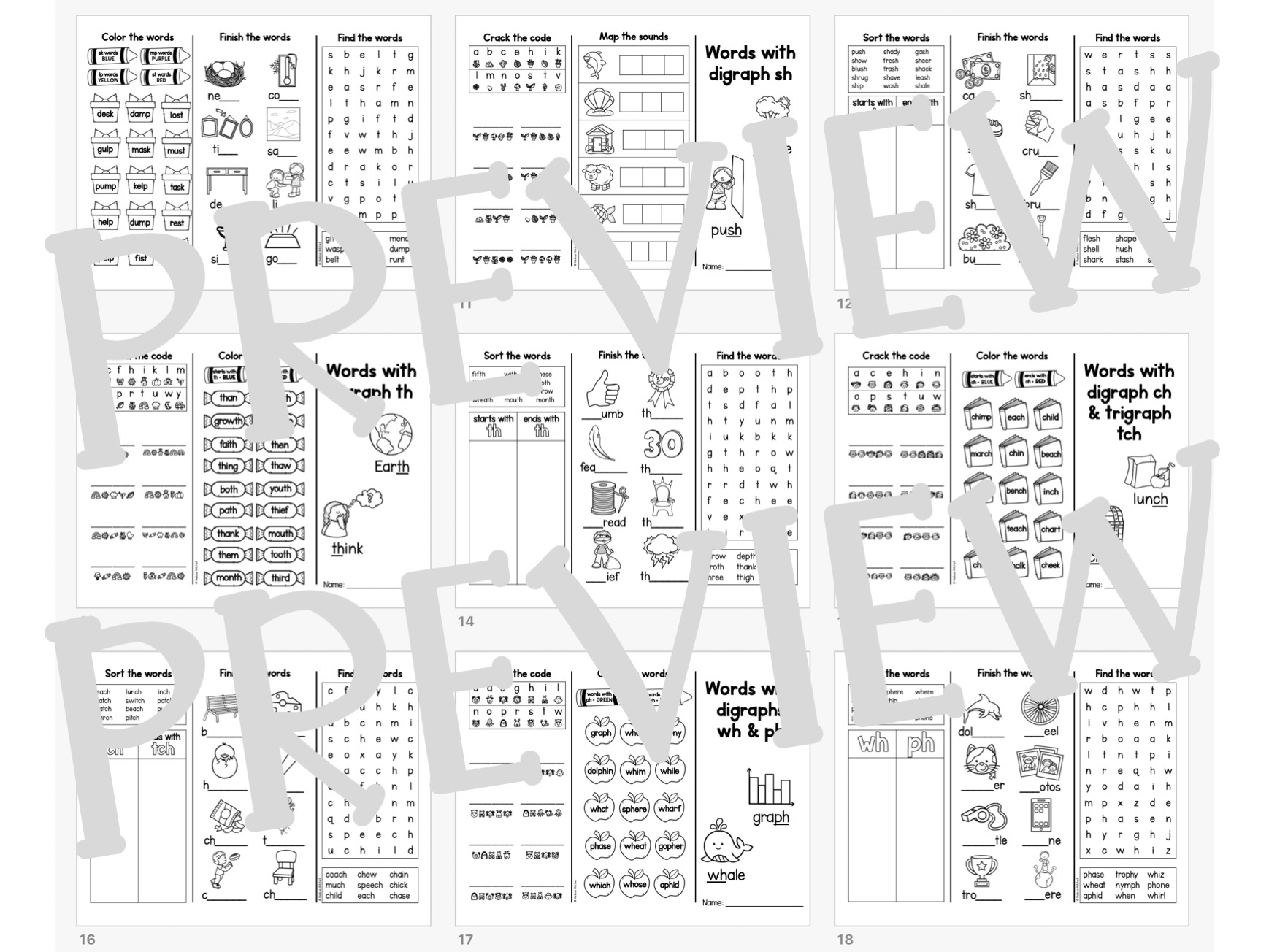 Consonant Blends and Digraphs Trifold Worksheets | Made By Teachers