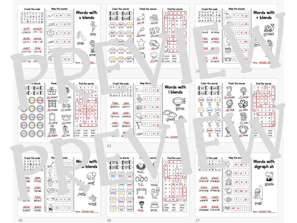 Consonant Blends and Digraphs Trifold Worksheets | Made By Teachers