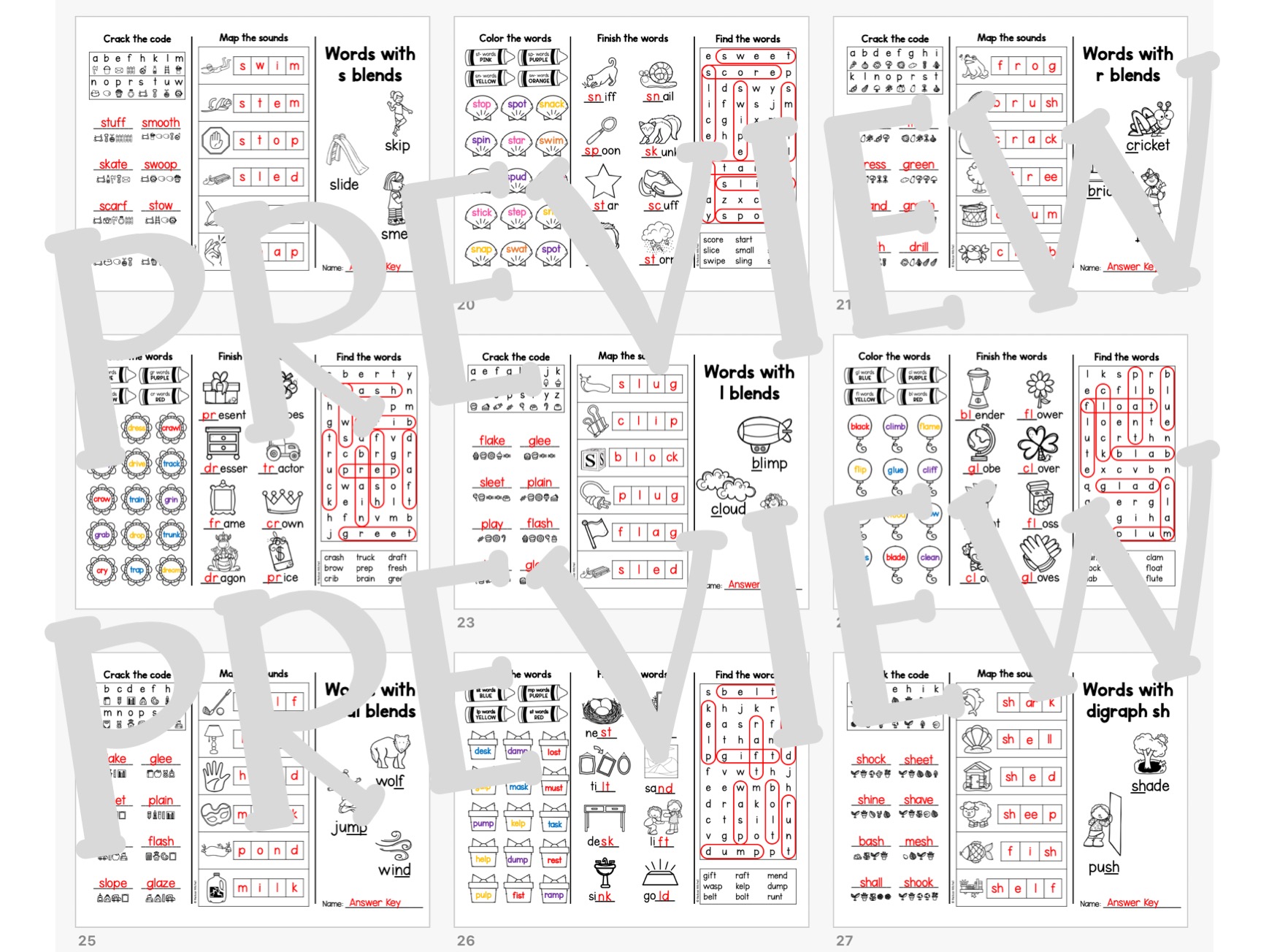 Consonant Blends and Digraphs Trifold Worksheets | Made By Teachers