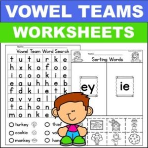 Vowel Teams Worksheets IE EY Long I First Grade Second Grade | Made By ...