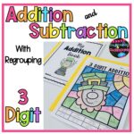 3 Digit Addition and Subtraction Color by Number Spring Coloring Pages ...