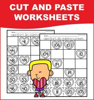 Valentine's Day Ordering Numbers to 120 Math Worksheets February | Made ...