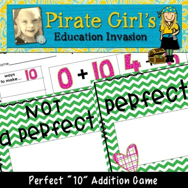 "Perfect 10" Valentine Addition Game | Made By Teachers