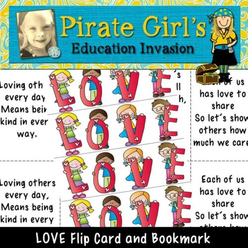 Valentine's Day LOVE Flip Card and Bookmarks | Made By Teachers