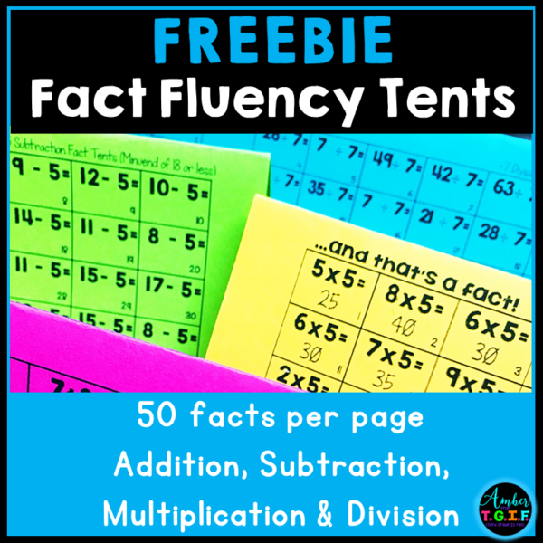 Fact Fluency Tents FREE Flash Cards & Worksheet Alternative | Add ...