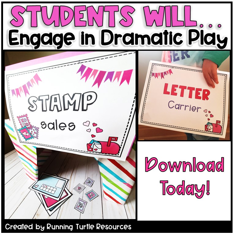 Valentine's Day Post Office Dramatic Play l Valentine Letter and Number ...