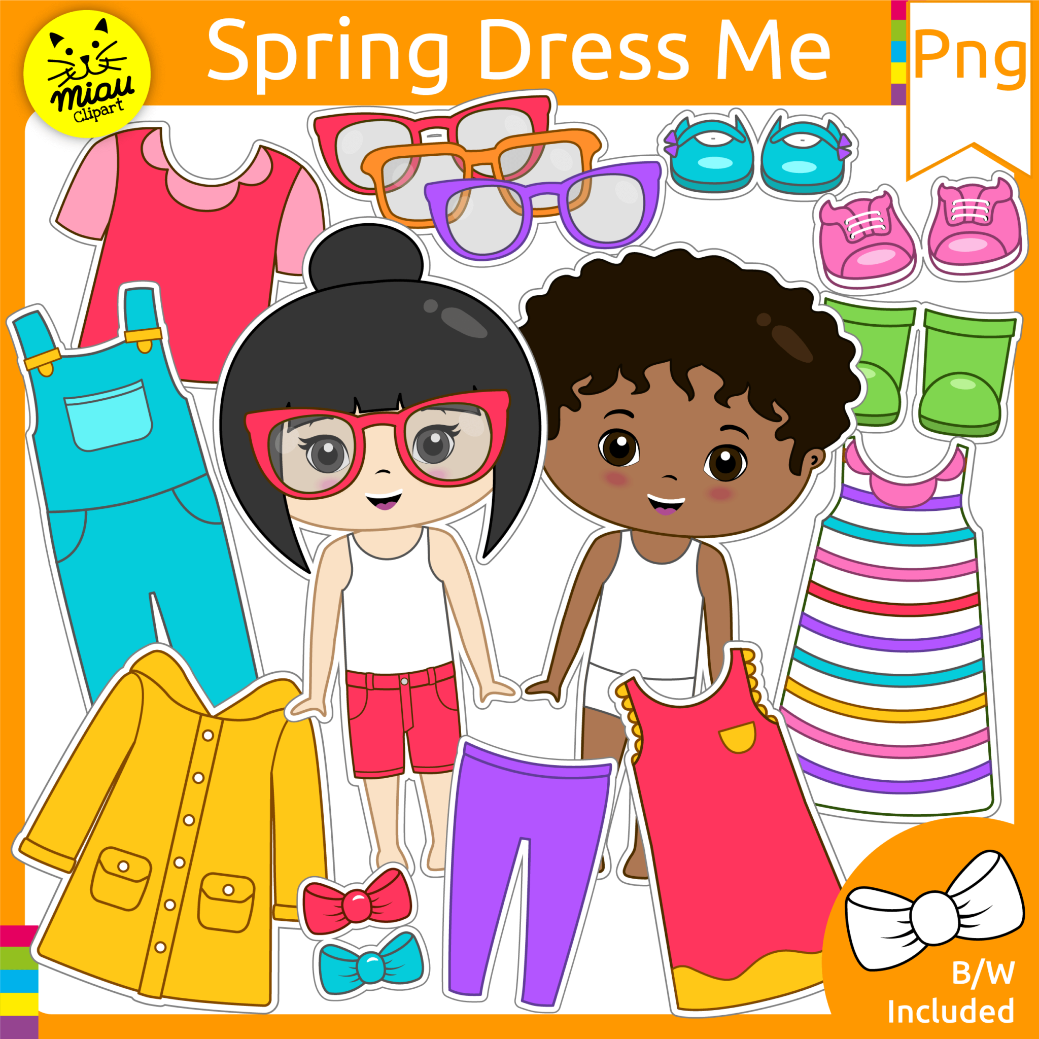 Spring Dress Me Clip Art | Dress Up | Paper Dolls | Made By Teachers