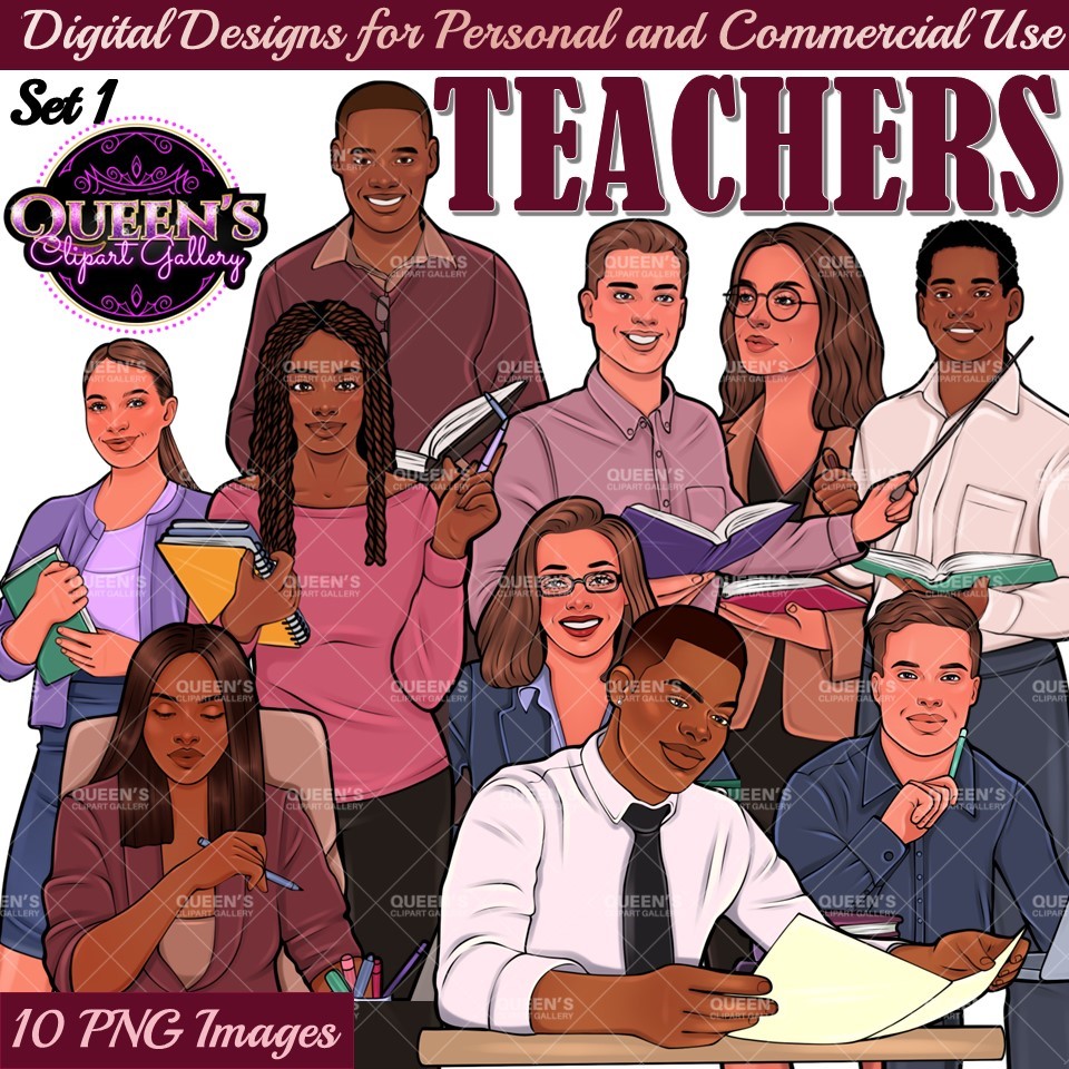 Teachers Clipart, Teacher Clipart, Adult Clipart, Teachers BUNDLE ...
