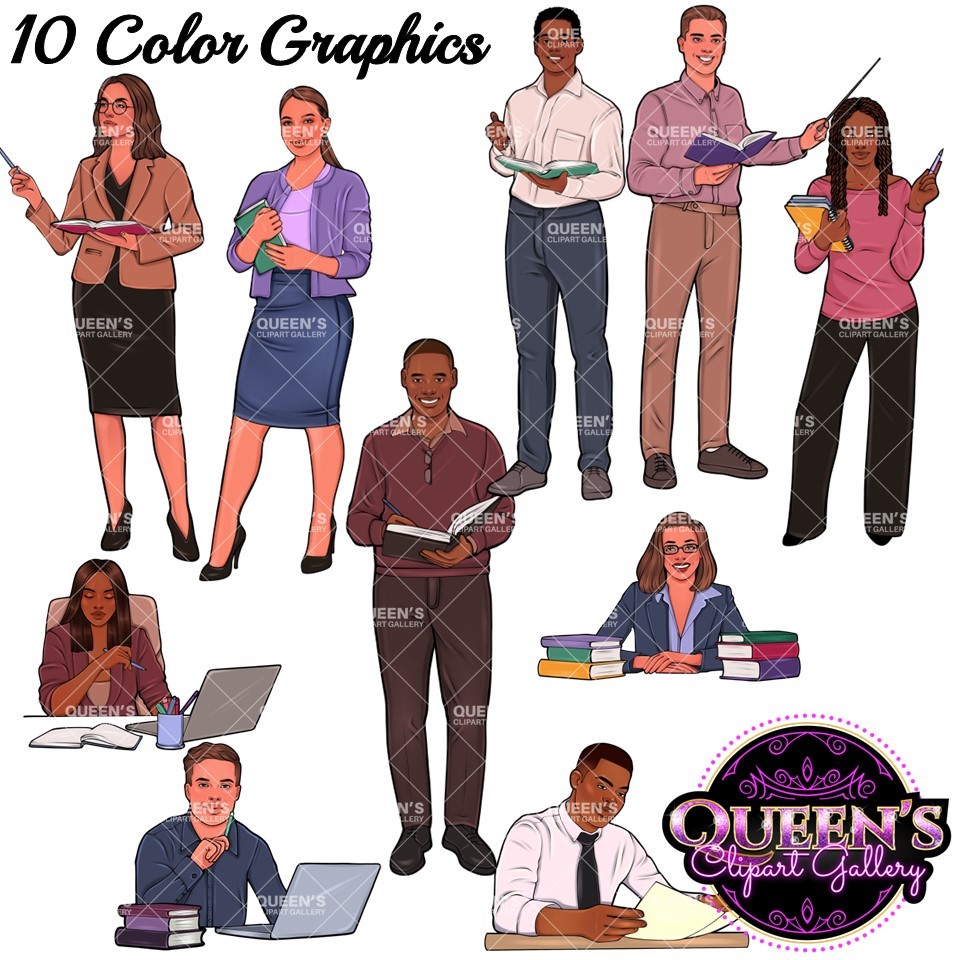 Teachers Clipart, Teacher Clipart, Adult Clipart, Teachers BUNDLE ...