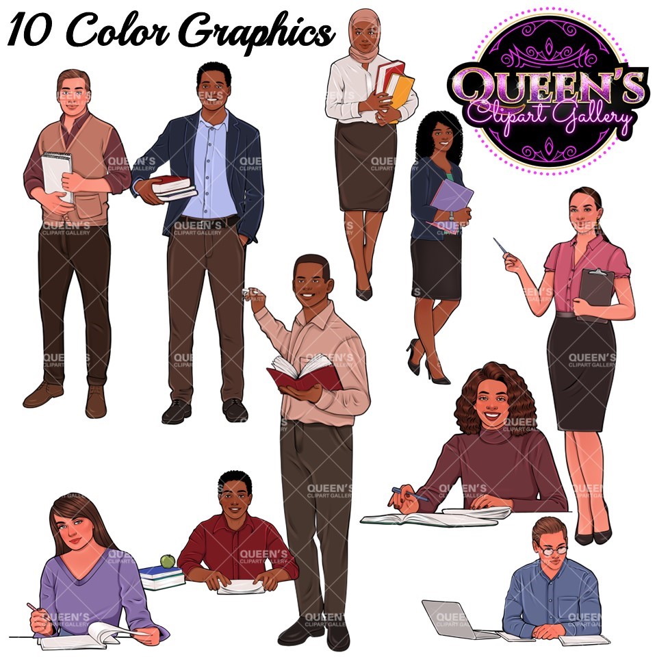Teachers Clipart, Teacher Clipart, Adult Clipart, Teachers BUNDLE ...