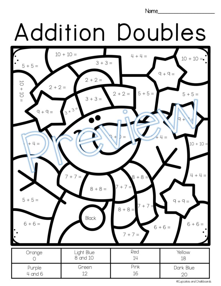 Doubles Color By Number Math Coloring Pages | Made By Teachers