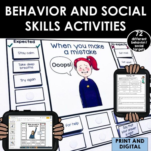 Behavior self regulation and social skills worksheets and sorting ...