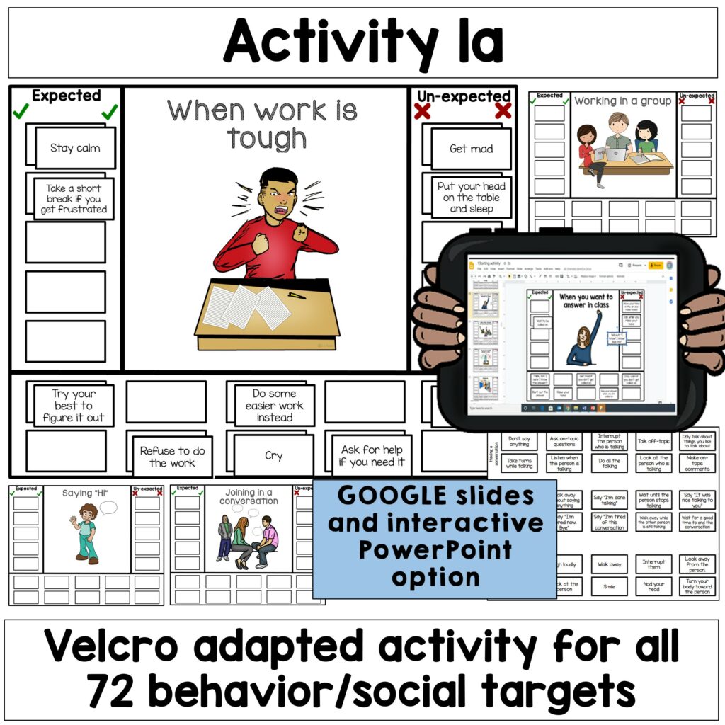 Behavior self regulation and social skills worksheets and sorting ...