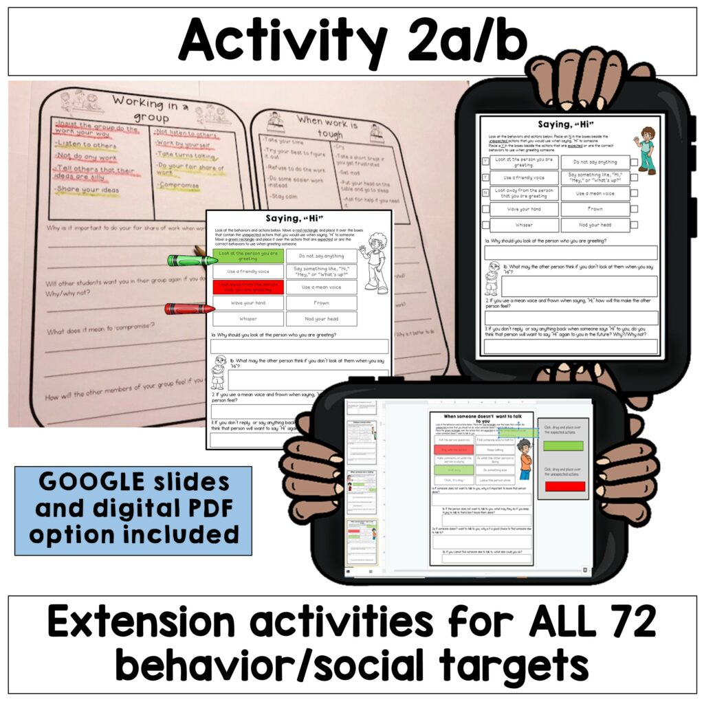 Behavior self regulation and social skills worksheets and sorting ...