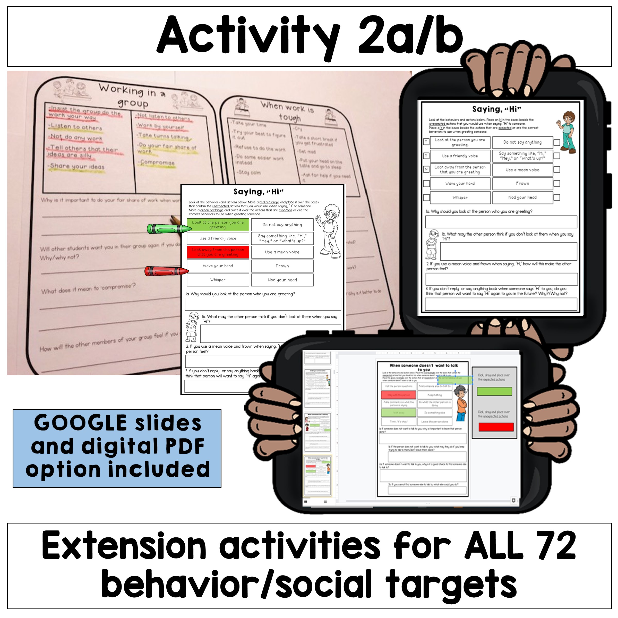 Behavior self regulation and social skills worksheets and sorting ...
