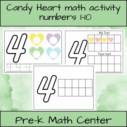 Candy Heart Math Activity mats| Math Center | Made By Teachers