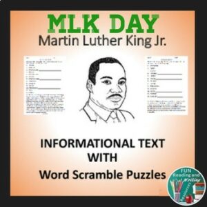 Martin Luther King Jr Word Scramble with Informational Text | Made By ...