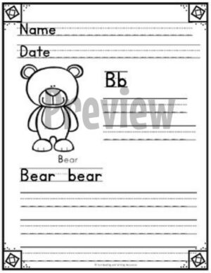 My Animal ABC Alphabet Book Beginning Sounds Handwriting | Made By Teachers