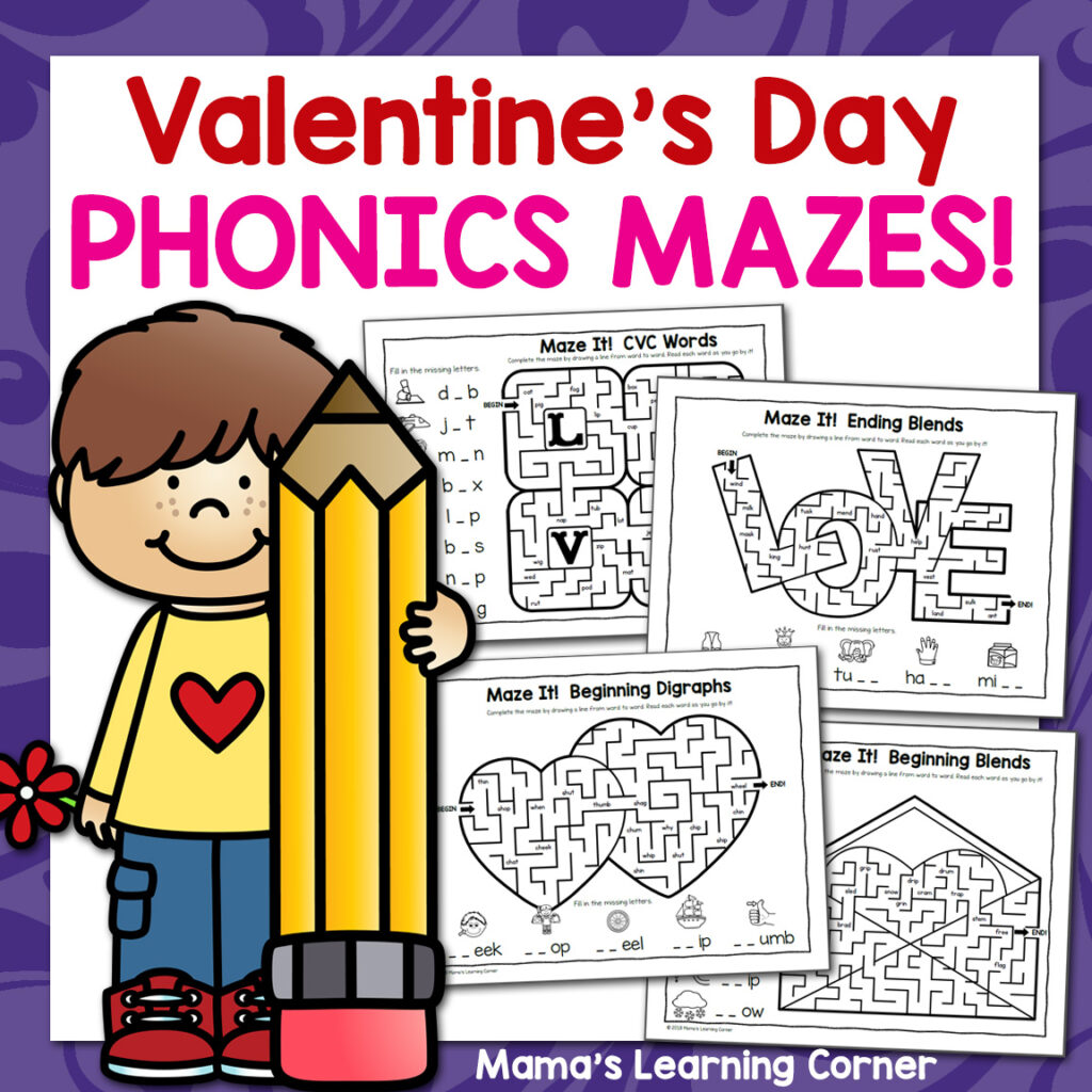 Valentine's Day Phonics Mazes | Made By Teachers