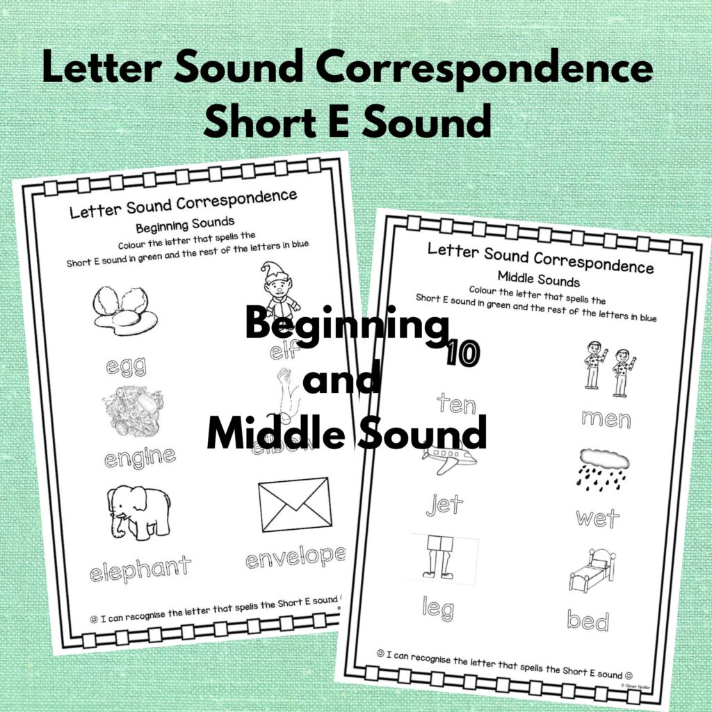 Activity Booklet - Short E Vowel Sound CVC Words - Phonemic Awareness ...