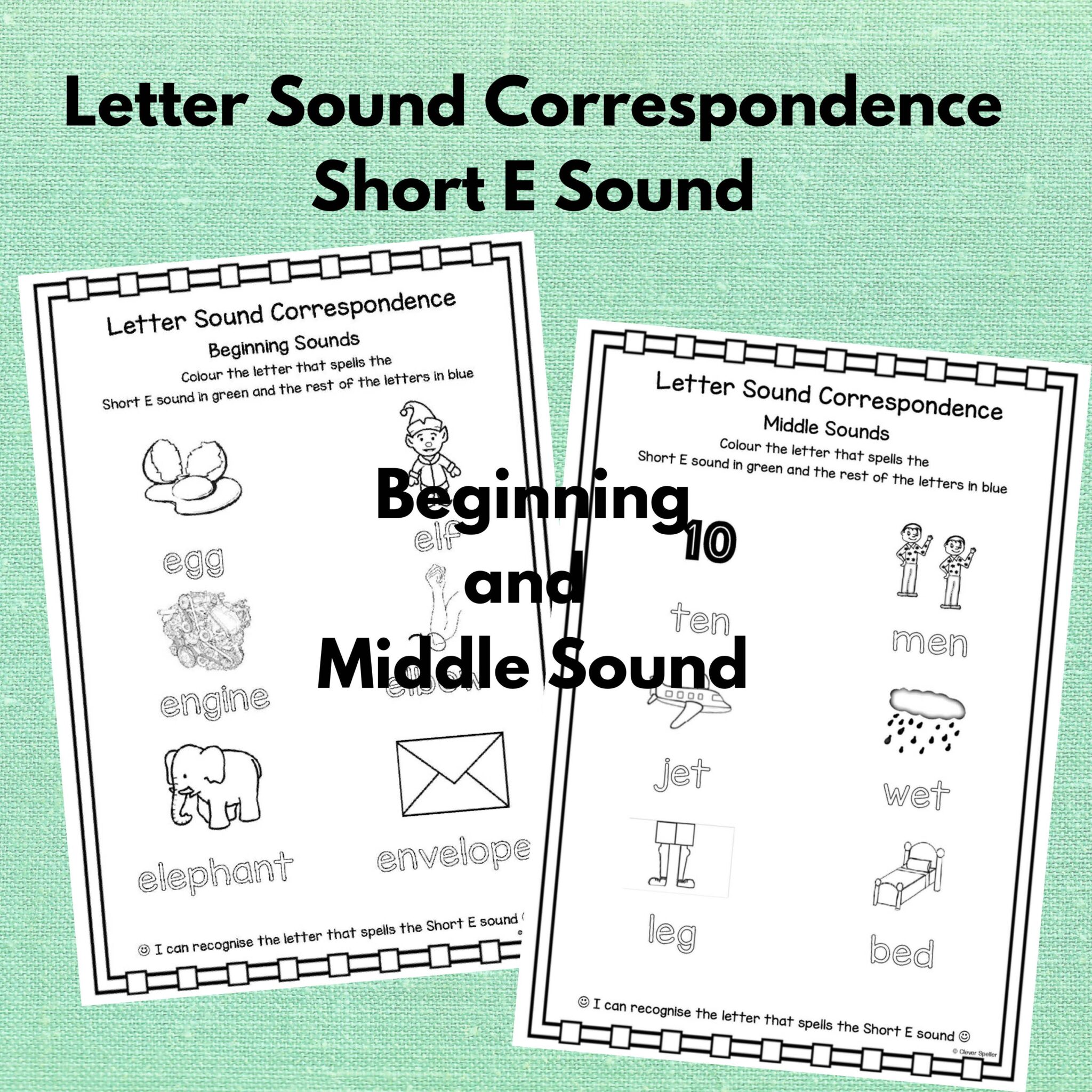 Activity Booklet - Short E Vowel Sound CVC Words - Phonemic Awareness ...