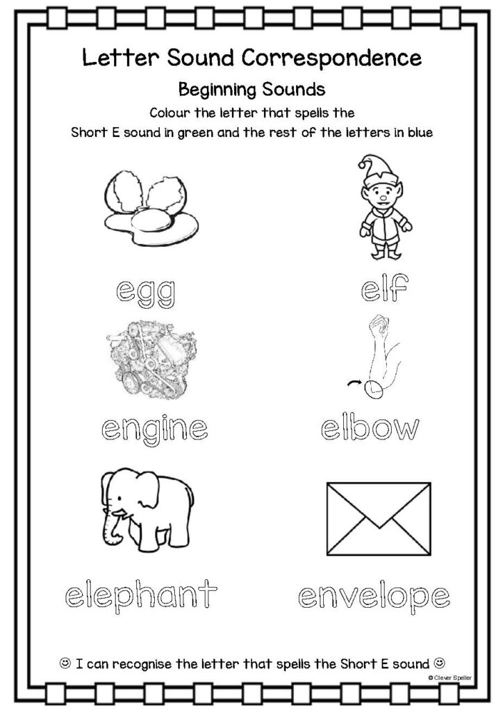 Activity Booklet - Short E Vowel Sound CVC Words - Phonemic Awareness ...