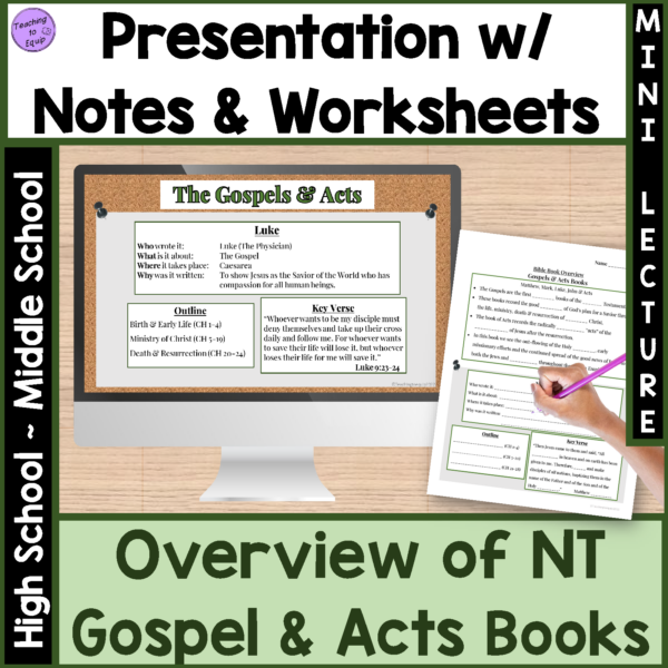 Gospels & Acts Bible Books Overview - Presentation w/worksheets | Made ...