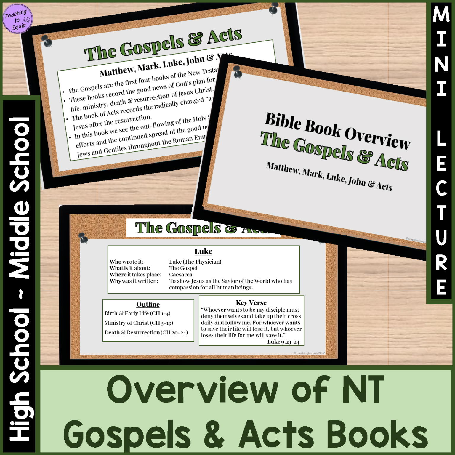 Gospels & Acts Bible Books Overview - Presentation w/worksheets | Made ...