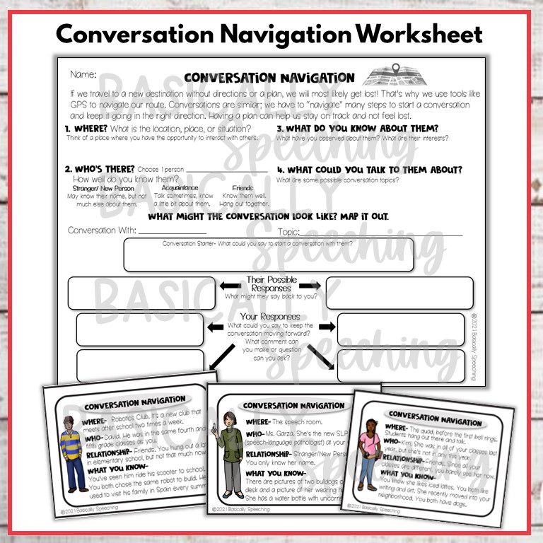Conversation Skills Activity Planning Initiating and Maintaining a ...