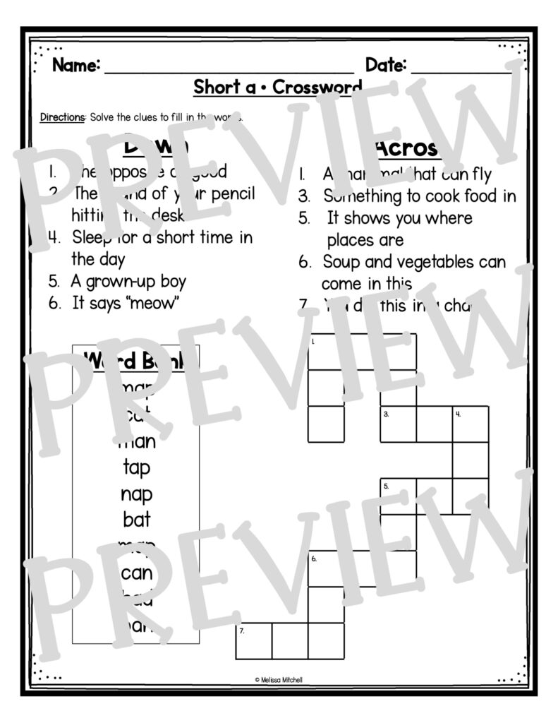 Short a CVC Words Worksheets | Made By Teachers