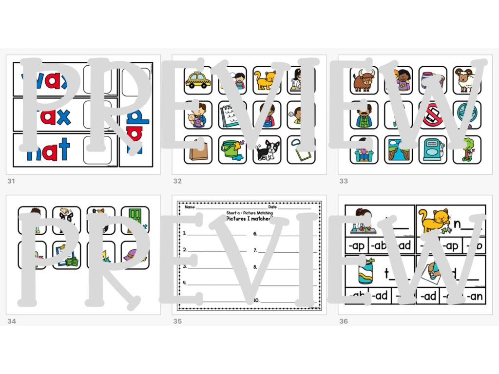 Short a CVC Words Centers and Games | Made By Teachers