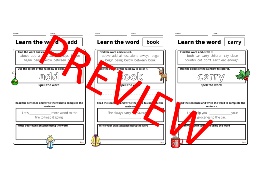 Sight Words Worksheets Winter Theme | Made By Teachers