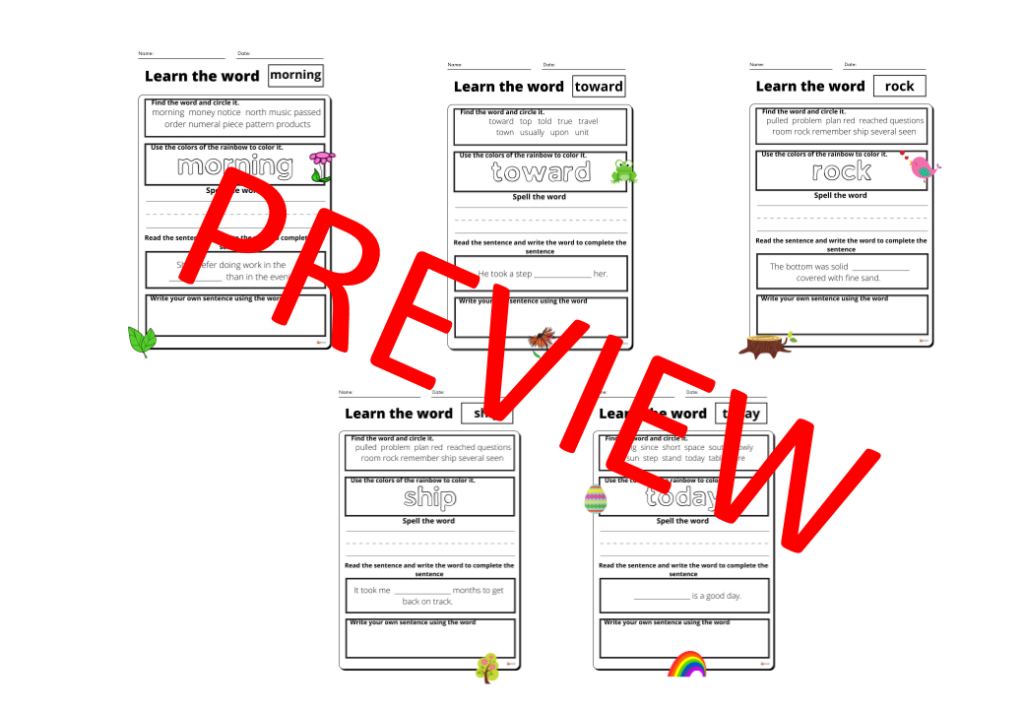 Sight Words Worksheets Spring Theme | Made By Teachers