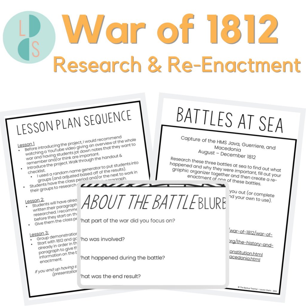 War of 1812 Activity | Made By Teachers