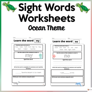 Sight Words Worksheets Ocean Theme | Made By Teachers