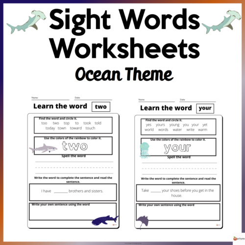 Sight Words Worksheets Ocean Theme | Made By Teachers