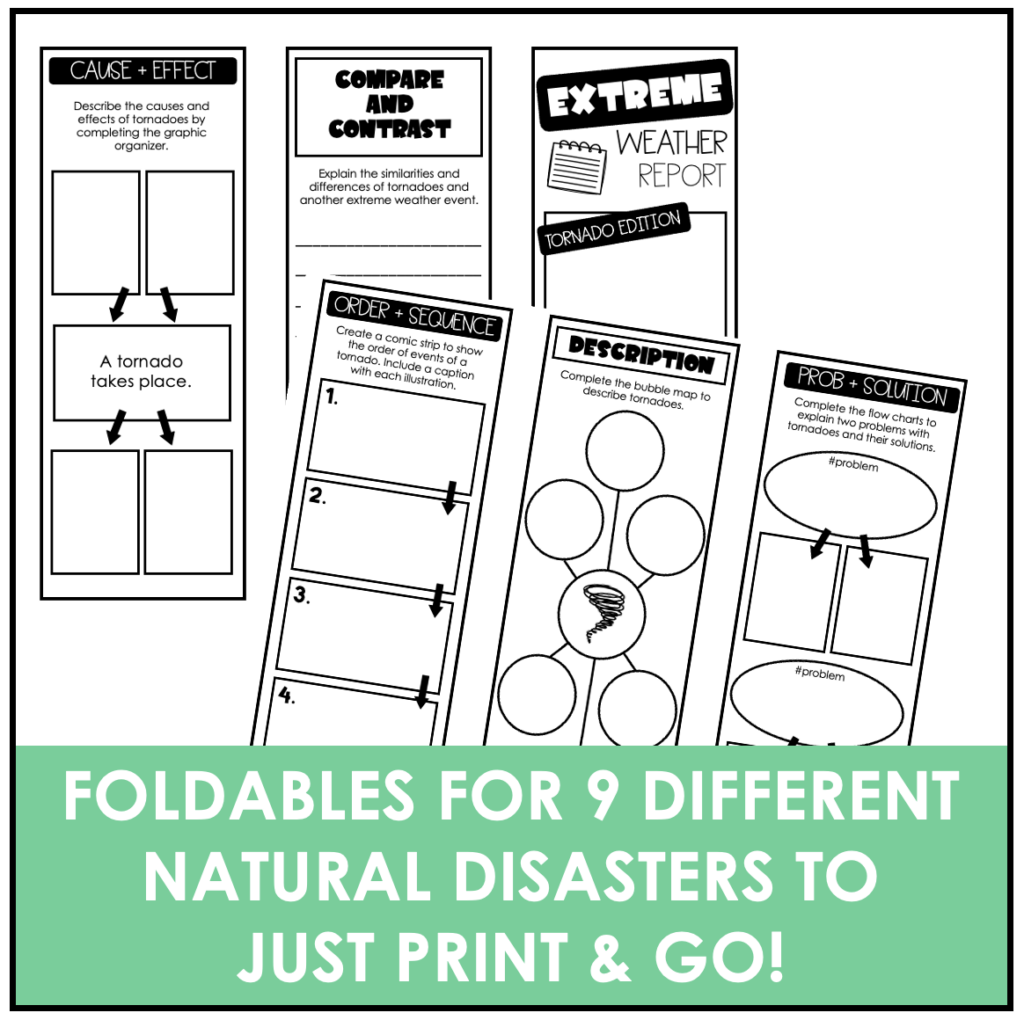 Extreme Weather Research Foldable: Text Structure 3rd, 4th, 5th Grade ...