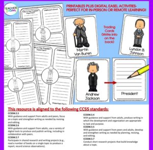 U.S. PRESIDENTS DAY Biography Writing Project & READING PASSAGES | Made ...