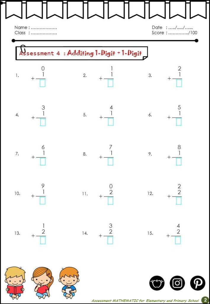1 Digit Addition – Math Addition Worksheets – Addition Word Problems ...