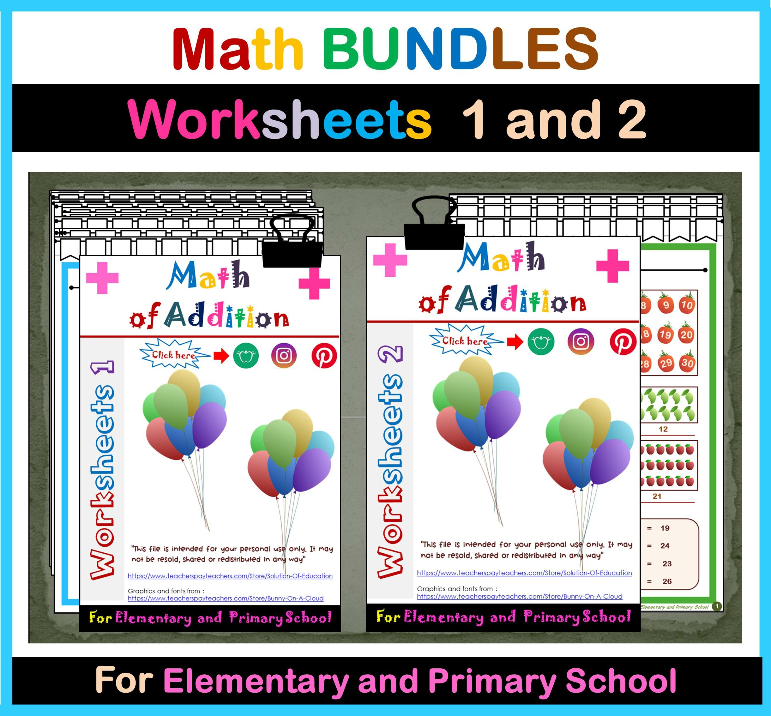 Adding With 1 to 5–Math Addition Worksheets–Addition Word Problems ...