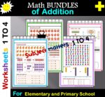 Math Addition Part 1 to 4 BUNDLES – Math Addition Worksheets – Addition ...