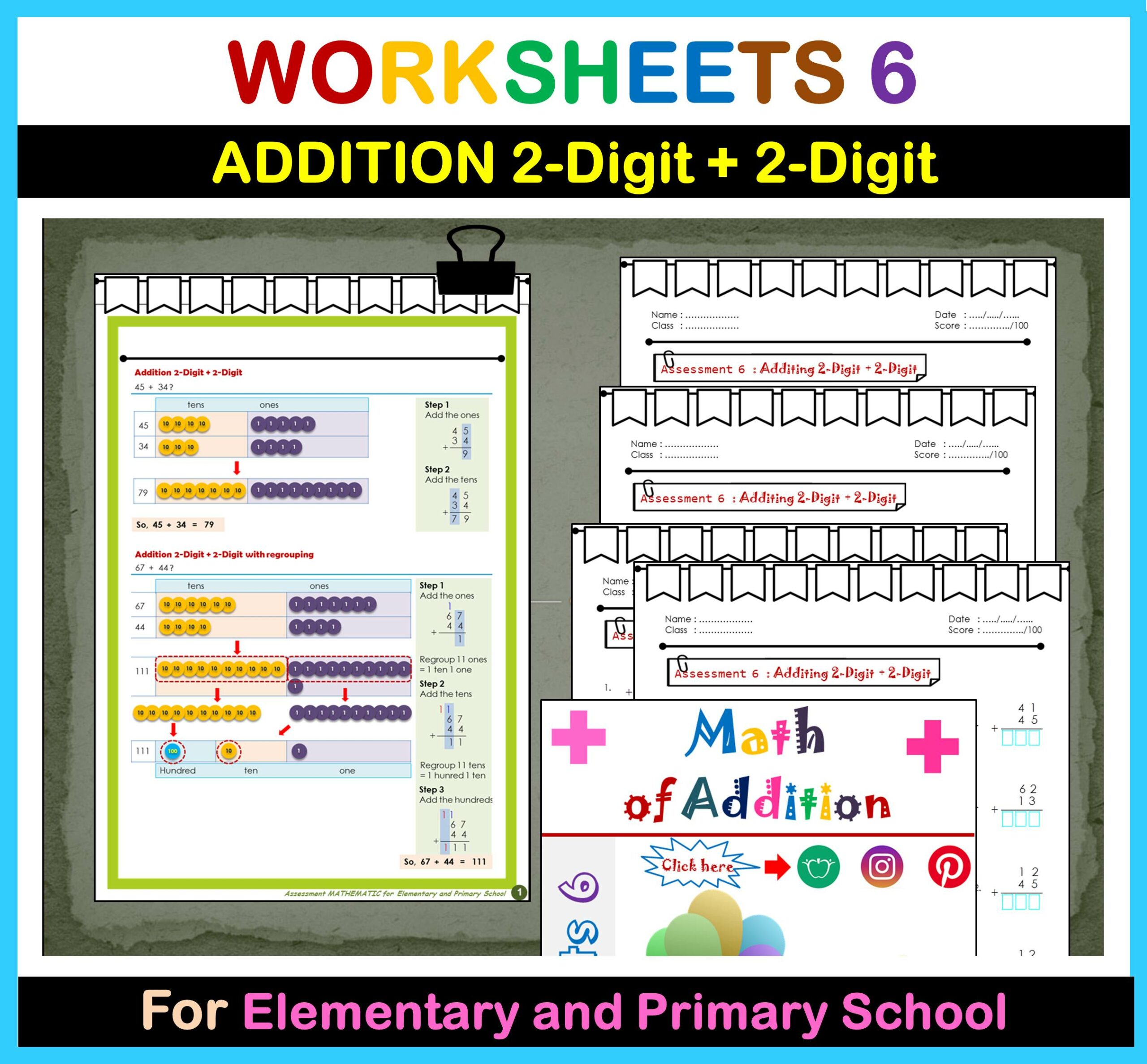 2 to 3 Digit Addition – Math Addition Worksheets – Addition Word ...