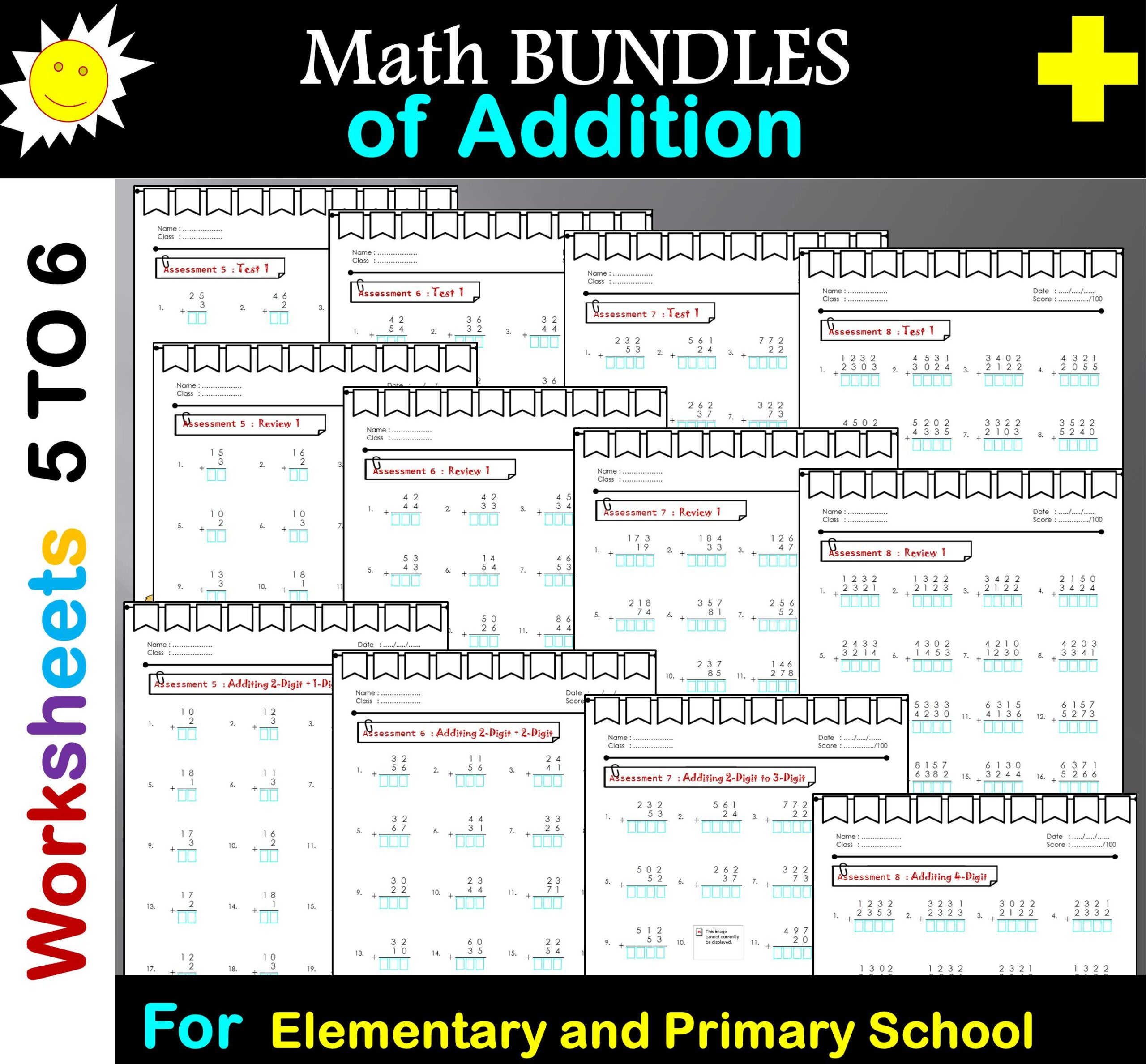 Math Addition Part 5 to 8 BUNDLES – Math Addition Worksheets – Addition ...