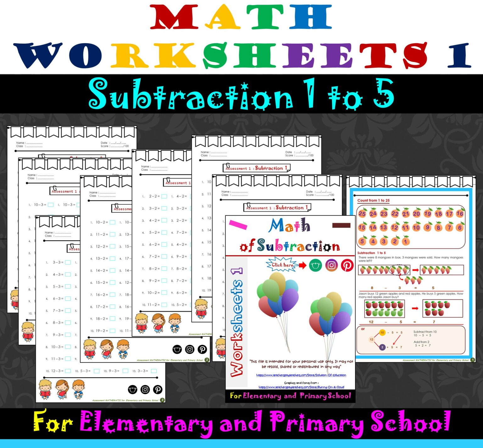 Math Division Part 1 to 8 BUNDLES – Division Worksheets – Division Word ...