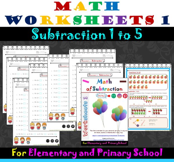 Math Subtraction Part 1 to 4 BUNDLES – Math Subtraction Worksheets ...